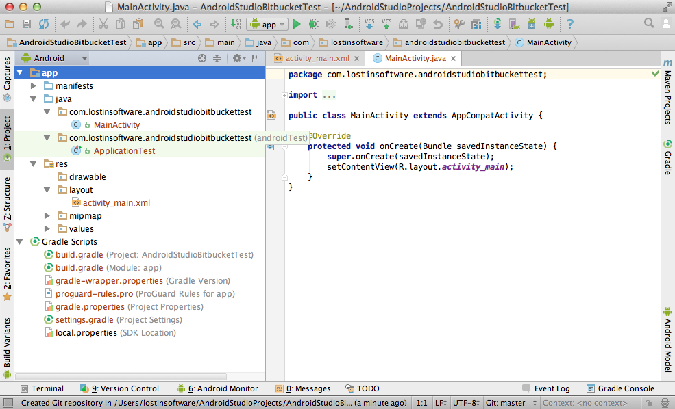 Importing a project into Bitbucket repository from Android Studio | LostInSoftware
